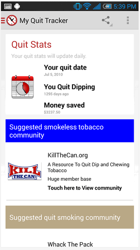 My Quit Tracker - Another Tool In Your Arsenal - KillTheCan.org